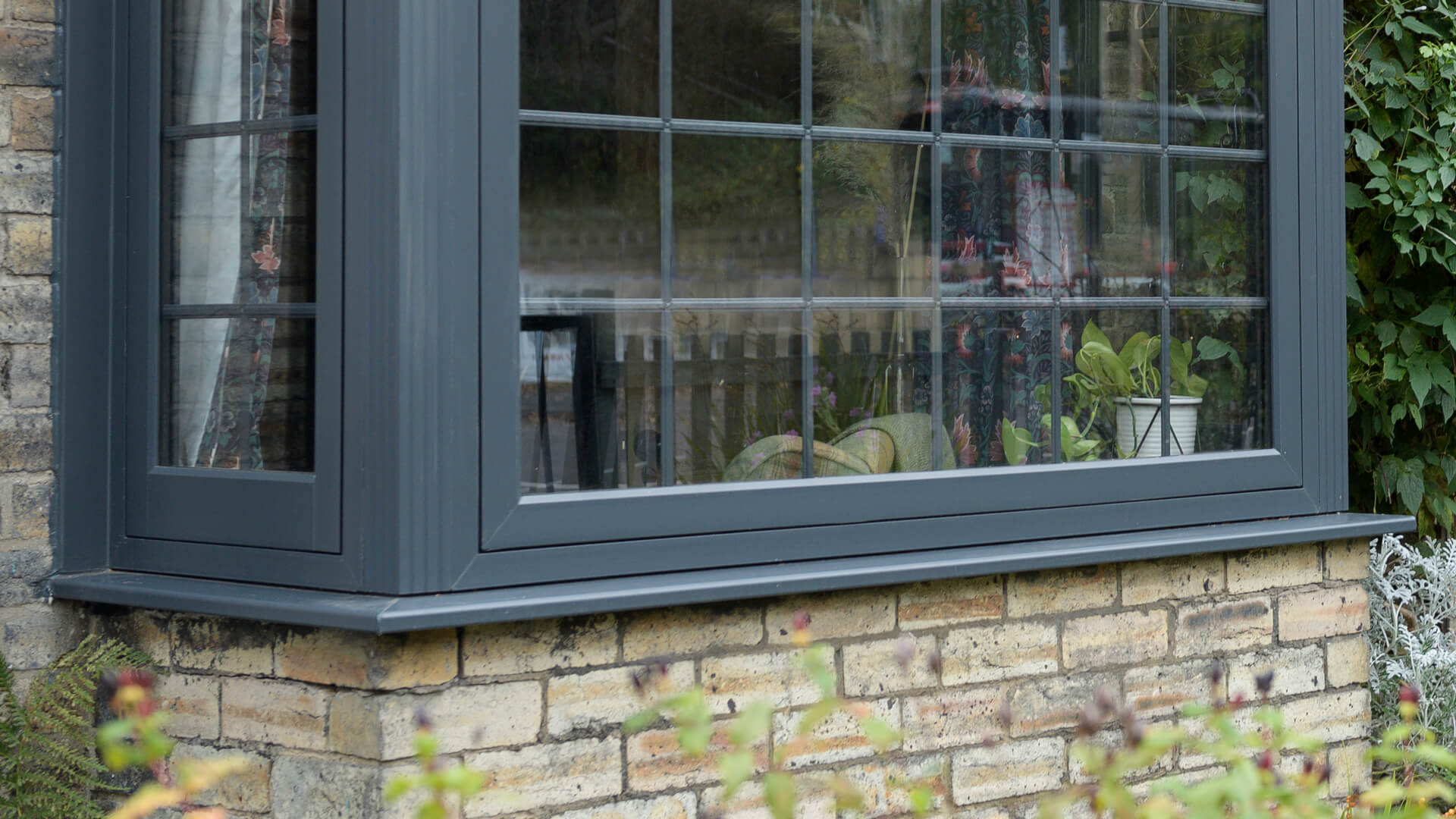 Anthracite Grey Envisage Flush Windows & Grey French Doors | RMC