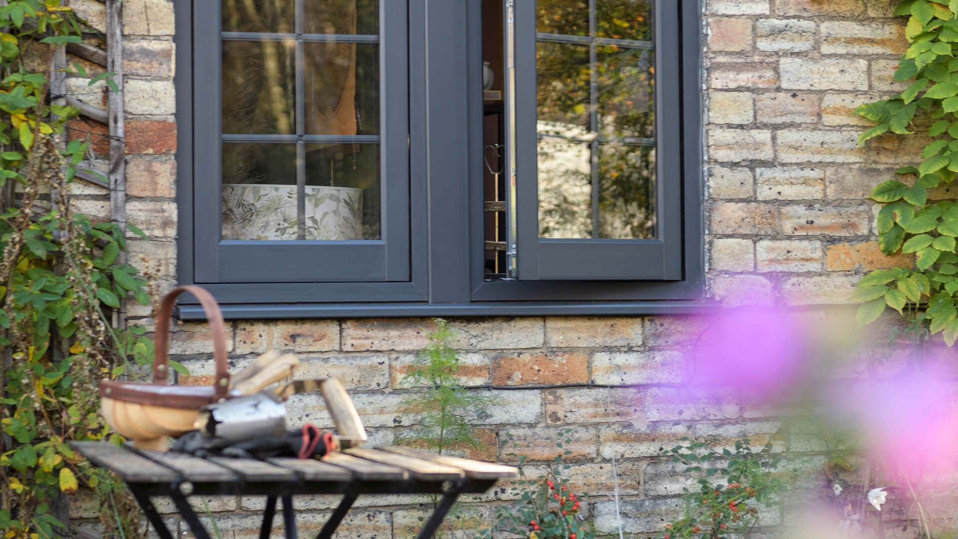 Anthracite Grey Envisage Flush Windows & Grey French Doors | RMC